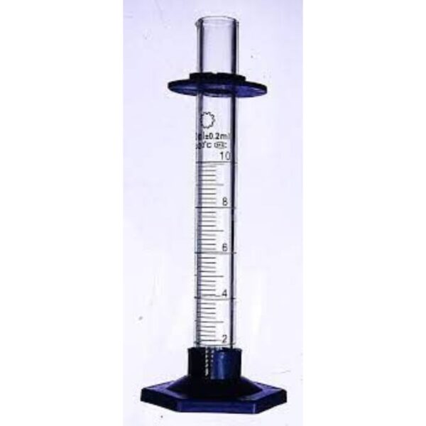 Probeta Graduada de Vidrio base Plastica 10ml – Caldas Médicas